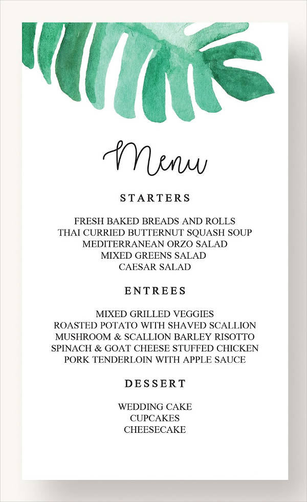 Wedding Menu Cards - 26+ Free Templates in PSD, EPS Vector