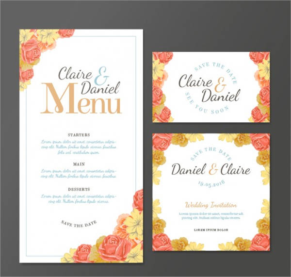 Wedding Menu Cards 26 Free Templates In PSD EPS Vector
