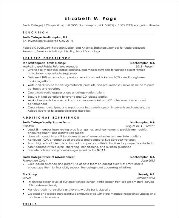 Resume Format For Freshers Engineers