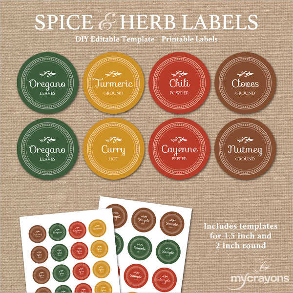 7 Spice Jar Label Templates Free Printable PSD Word PDF Format 