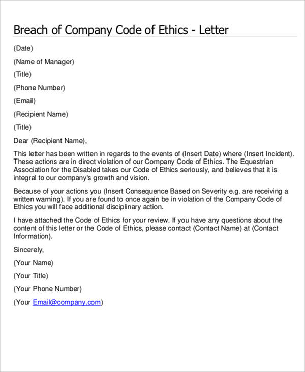 Company Warning Letter Template - 5+ Free Word, PDF Format Download!