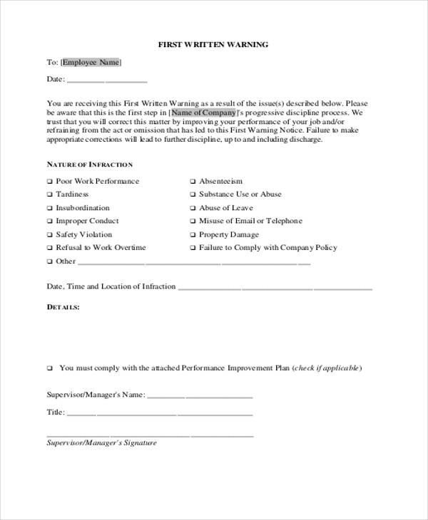 Company Warning Letter Template - 5+ Free Word, PDF Format Download!