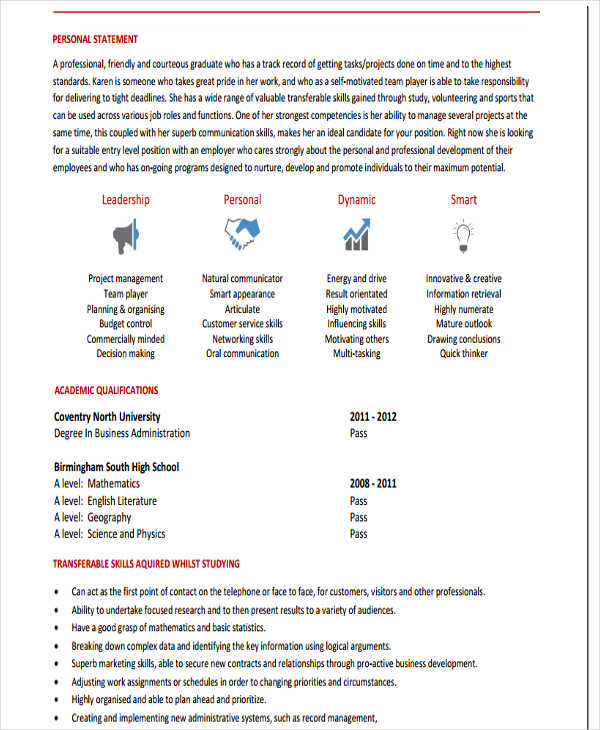 15+ Graduate Fresher Resume Templates - PDF, DOC