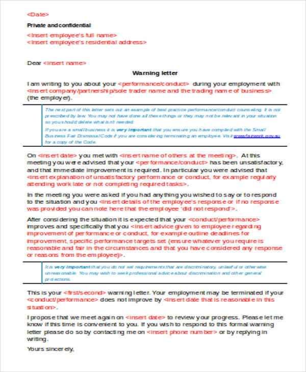 14+ Late Warning Letter Templates - PDF, DOC