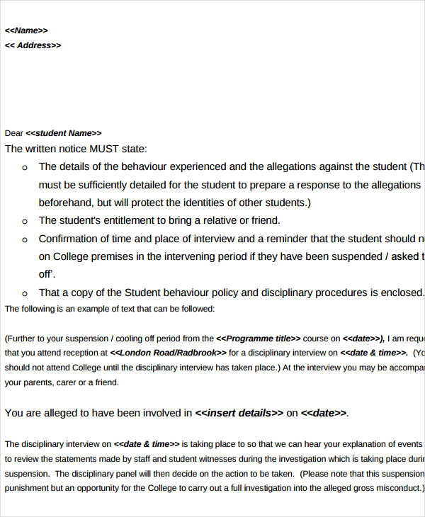 12+ Behavior Warning Letter Templates - DOC, PDF