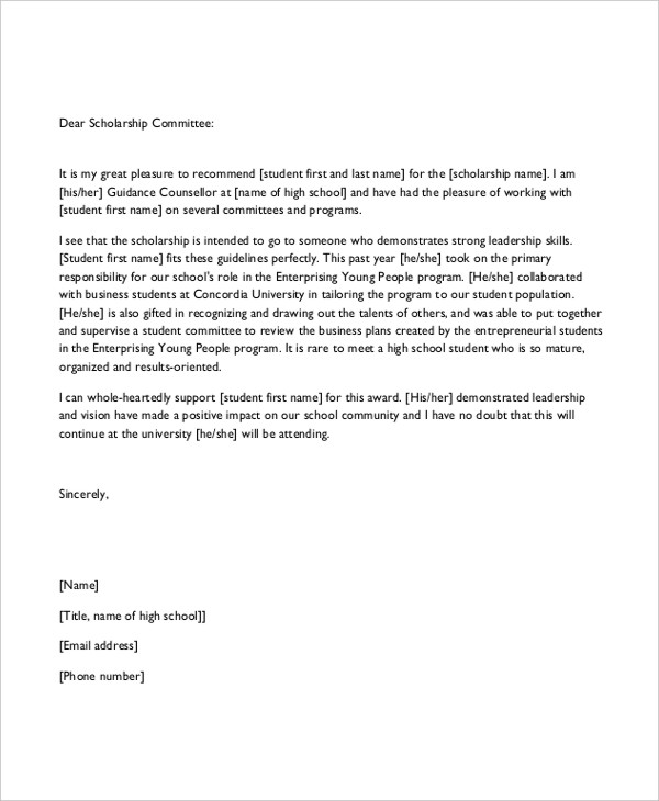 School Reference Letter Template 12 Word PDF Documents Download 