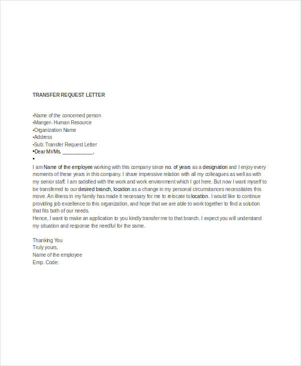 13+ Employee Transfer Letter Templates - DOC, PDF