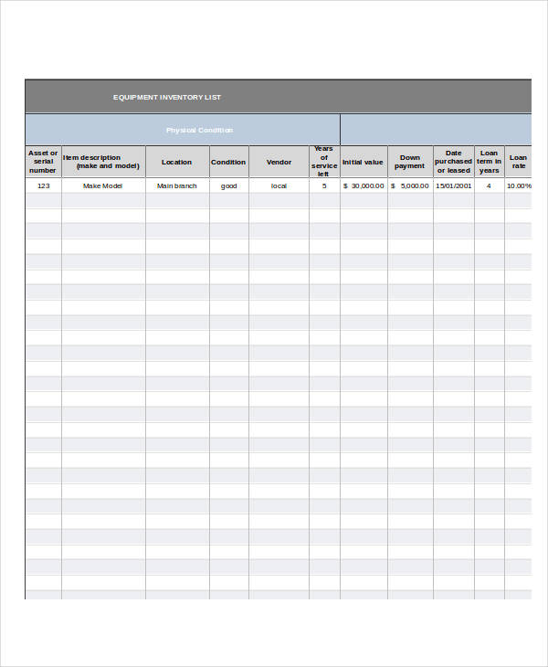 Equipment Inventory List Templates - 9+ Free Word, PDF Format Download!