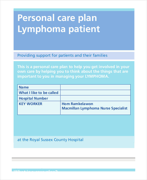 Personal Care Plan Templates - 12+ Free PDF Format Download!