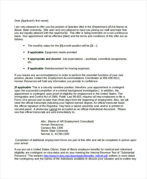 10+ Consultant Offer Letter Templates - PDF, DOC