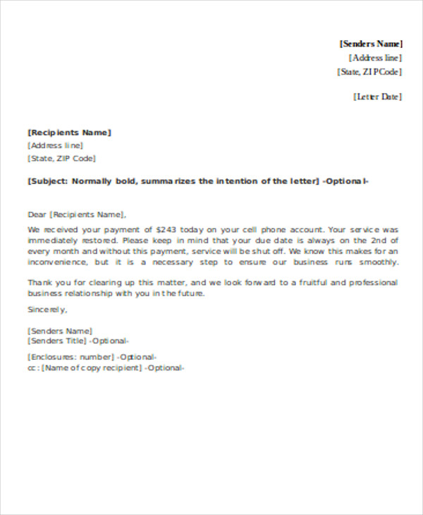 16+ Payment Acknowledgement Letter Templates - PDF, DOC