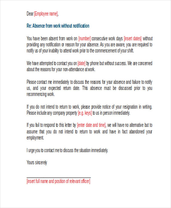 6 Work Warning Letter Template Free Word PDF Format Download 