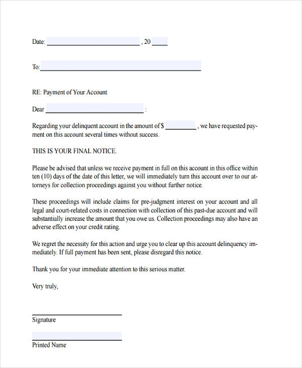 13+ Final Warning Letter Template - 13+ Word, PDF Format Download!