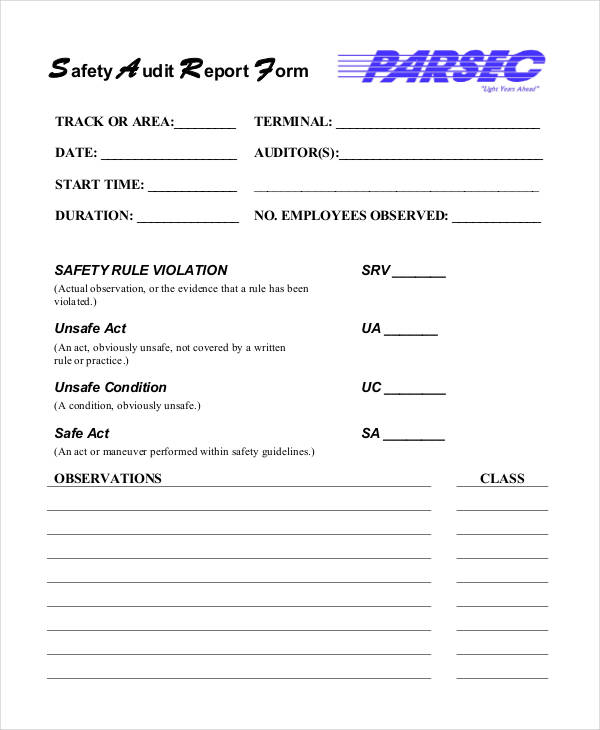 Safety Audit Report Templates 14 Free PDF Format Download 
