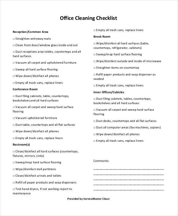 Office Cleaning Schedule Template 11 Free Word PDF Format Download 