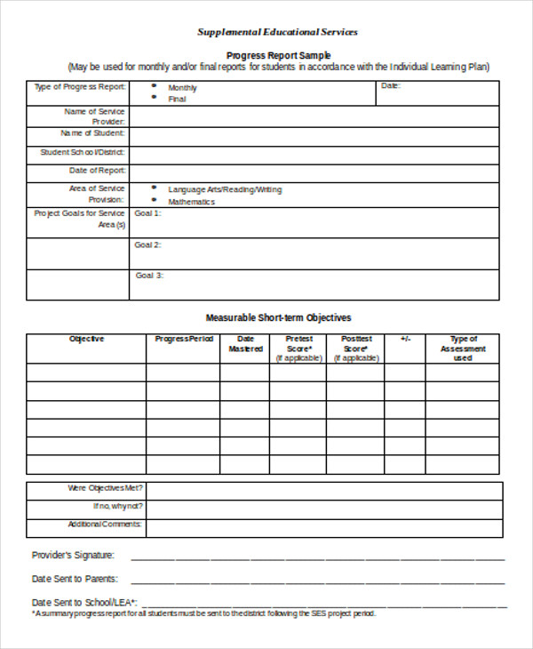 Student Grade Report Template
