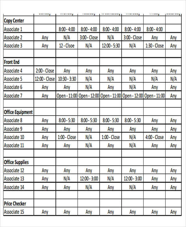 6 Monthly Shift Schedule Templates Free Word PDF Format Download 