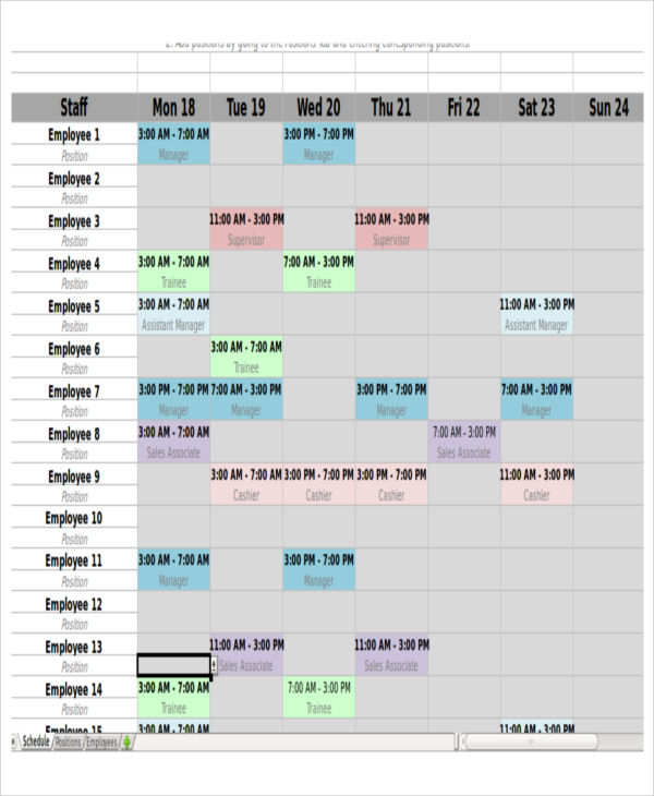 6 Monthly Shift Schedule Templates Free Word PDF Format Download 