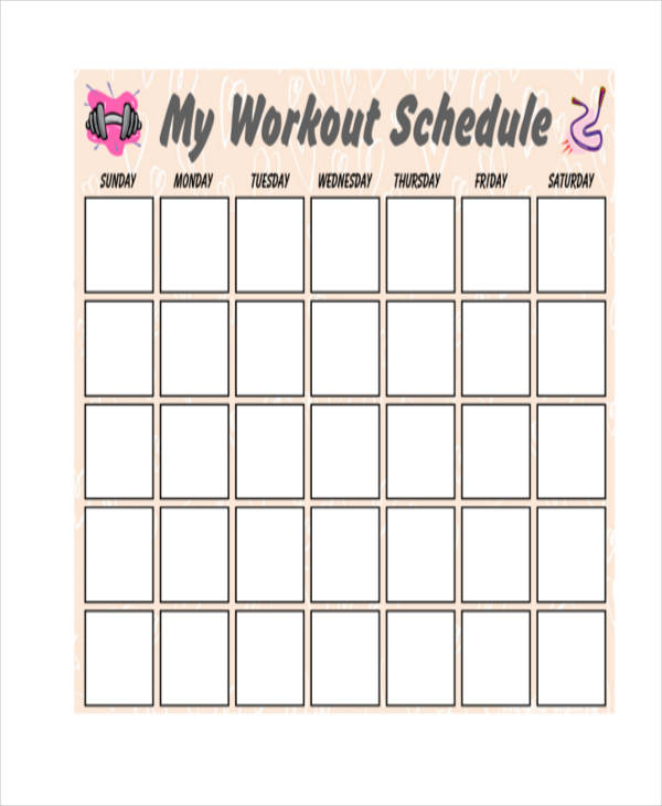 Blank Workout Schedule Template - 8+ Free Word, PDF Format Download!
