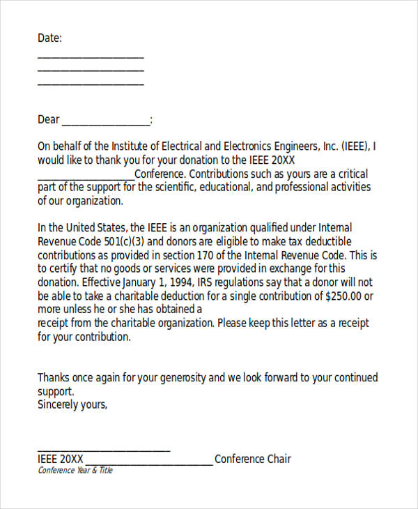 Donation In Memory Of Acknowledgement Letter Mamiihondenk