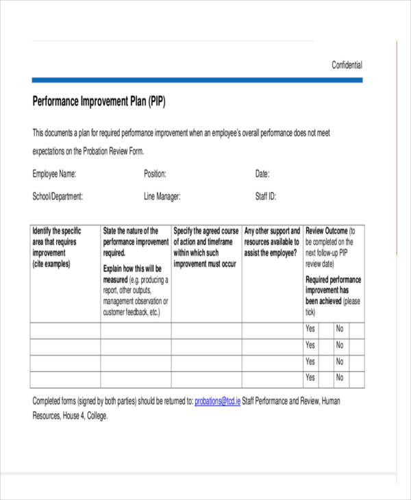 Performance Improvement Action Plan Template Classles Democracy