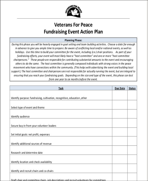 Event Action Plan Template Master Template