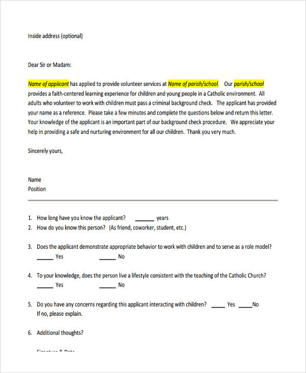 14+ Volunteer Reference Letter Templates - PDF, DOC, Apple Pages ...
