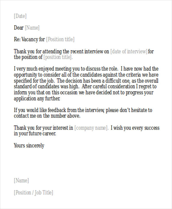 9 Interview Follow Up Letters To Download Sample Templates ZOHAL