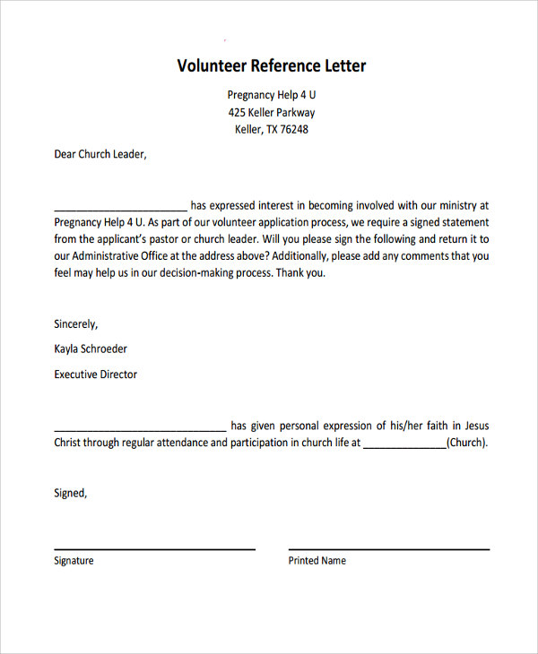 14+ Volunteer Reference Letter Templates - PDF, DOC, Apple Pages ...