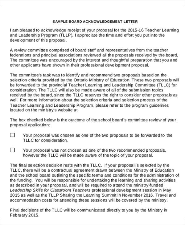 5+Business Acknowledgement Letter Templates- 5+ Free Word, PDF Format ...