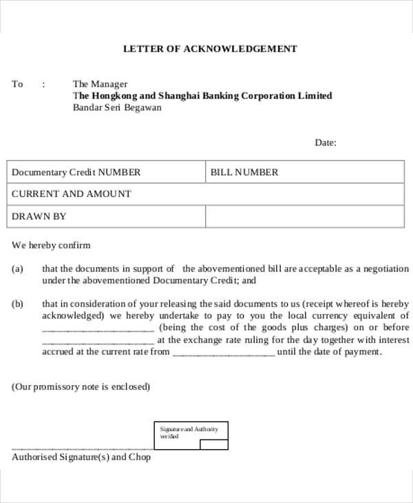 5+Business Acknowledgement Letter Templates- 5+ Free Word, PDF Format ...