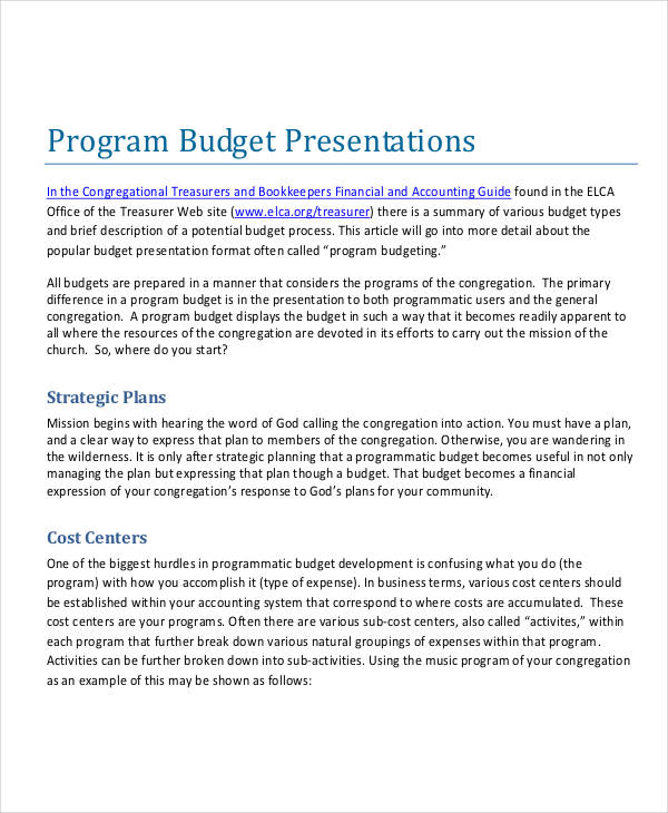 Budget Presentation Templates Free PDF Documents Download