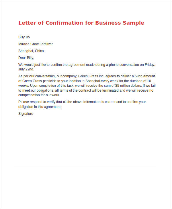 Agreement Letter Template - 28+ Free Sample, Example, Format Download