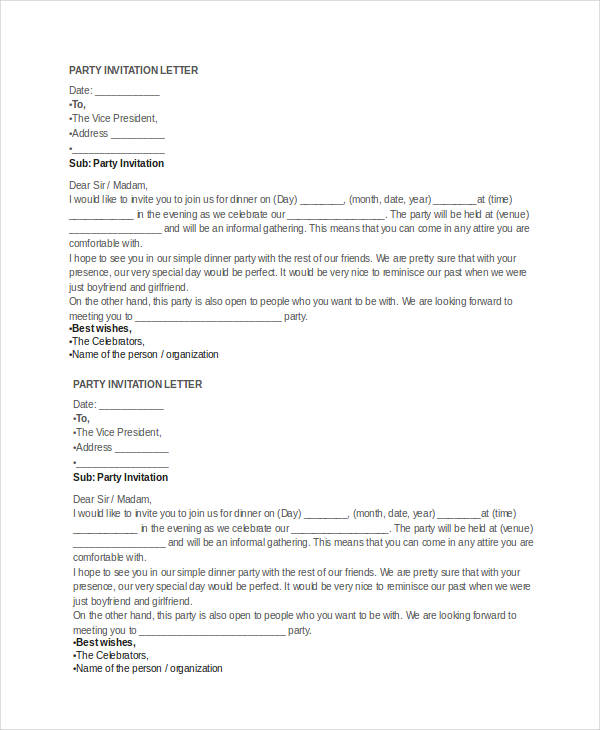 Invitation Letter Template 28 Free Word PDF Documents Download