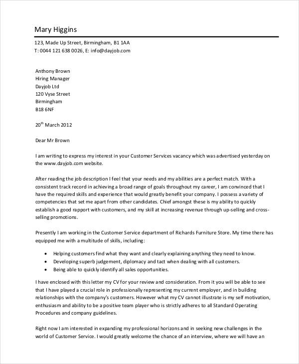 28+ Service Letter Templates -PDF, DOC