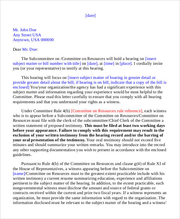 Character Letter Templates - 7+ Free Sample, Example Format Download