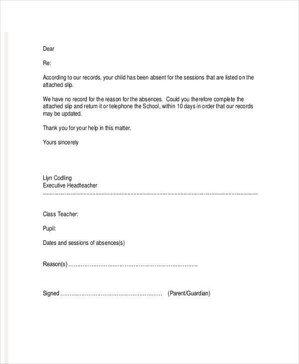 School Letter Templates - 11+ Sample, Example Format Download