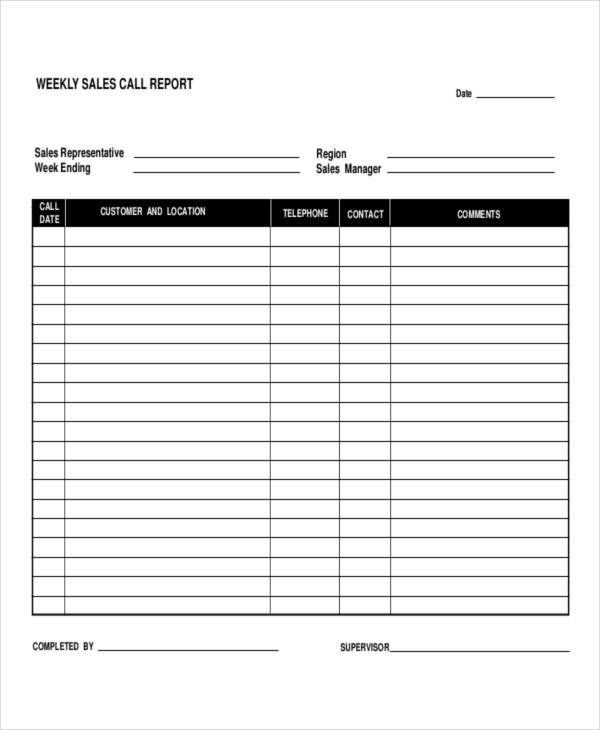 9+ Daily Call Report Templates - PDF, Word, Pages