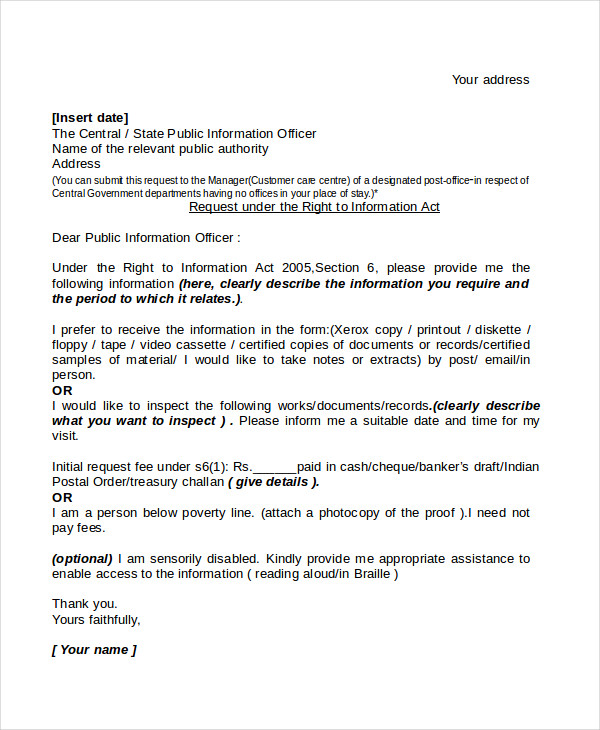 19 Request Letter Templates PDF DOC