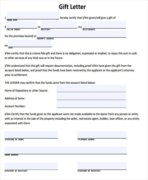 20+ Gift Letter Templates - Word, PDF