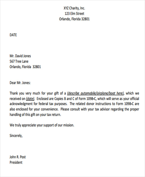 Car Gift Letter Template Word Panglimaword co Car Gift Letter Template Word Panglimaword co