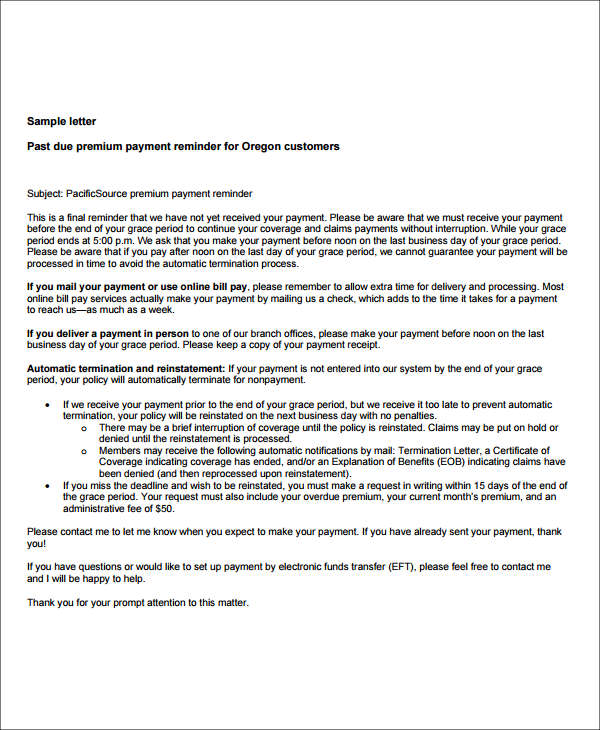 Payment Letter Template- 38+ Free PDF Documents Download