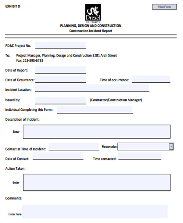 Construction Accident Report Template Construction Accident Report Template