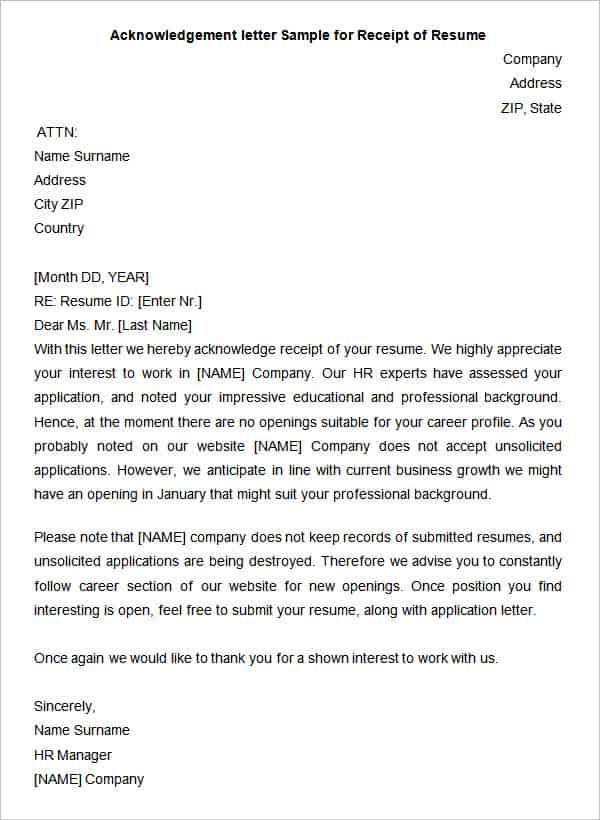 39+ FREE Acknowledgement Letter Templates - PDF, DOC