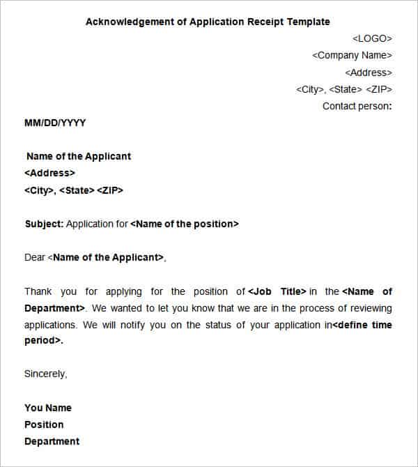 39+ FREE Acknowledgement Letter Templates - PDF, DOC