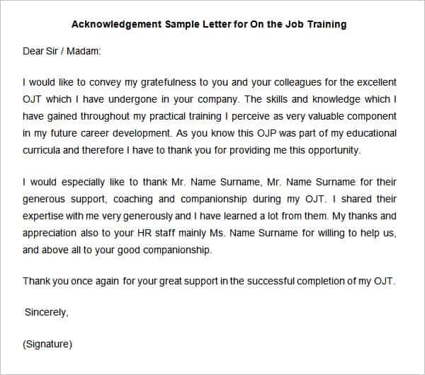 39+ FREE Acknowledgement Letter Templates - PDF, DOC