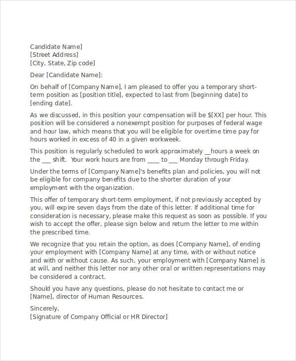 Shrm Offer Letter Template