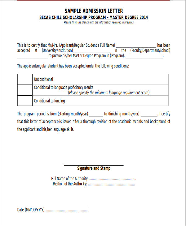 27+ Admission Letter Templates - PDF, DOC