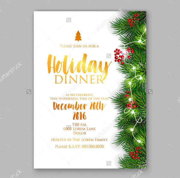 10 Holiday Dinner Invitation PSD AI