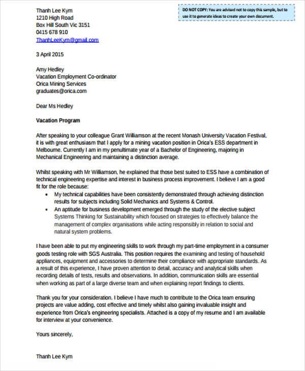 16+ Vacation Letter Templates - PDF, DOC, MS Word, Apple Pages